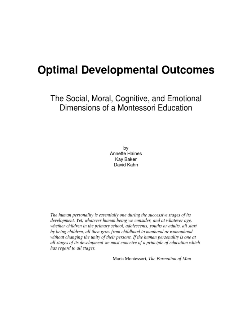 Outcomes PDF | PDF | Montessori Education | Developmental Psychology