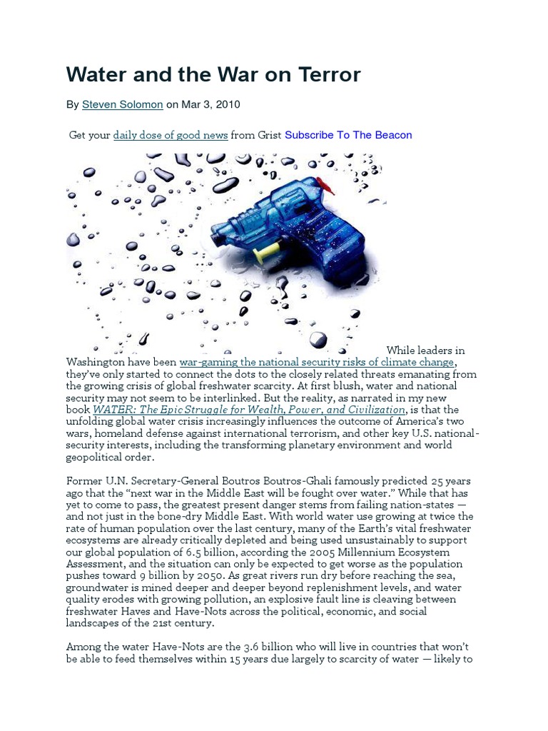 Water and The War On Terror | PDF | Water Scarcity | Islamic State Of ...