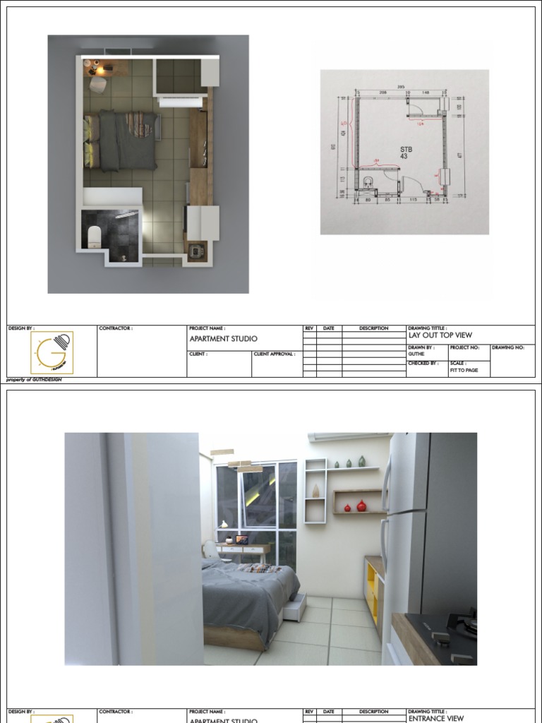 Guth Design Apartment Studio Layout and Furniture Placement Plans | PDF