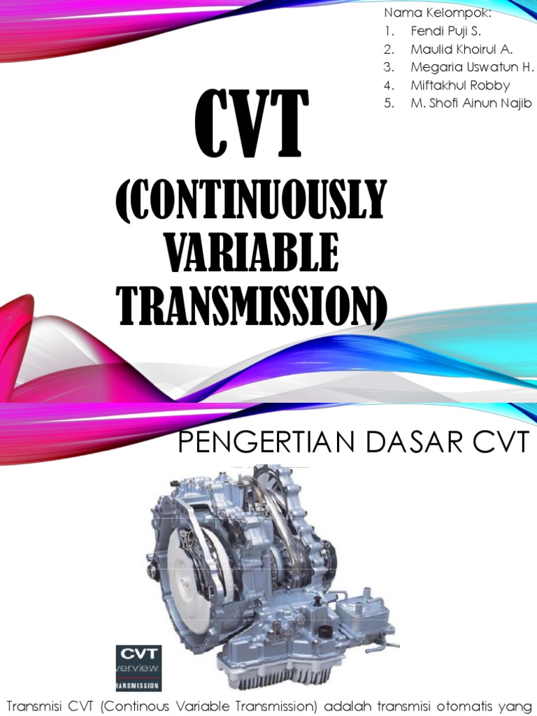 Pengertian dan Komponen Transmisi CVT | PDF