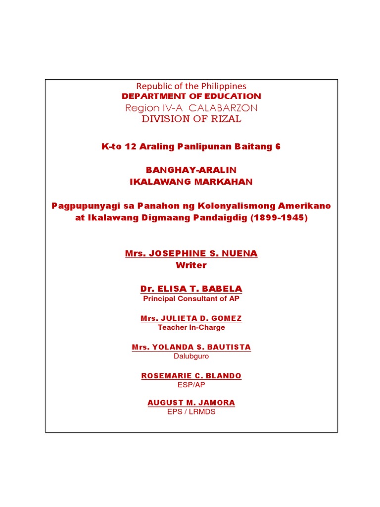 LP Q2 AP 6 30 Lessons | PDF