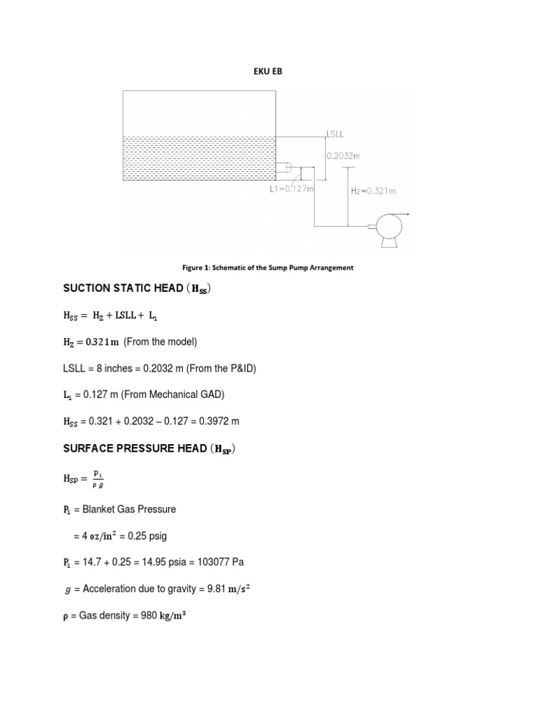 Suction Static Head (: Eku Eb | PDF | Pressure | Continuum Mechanics