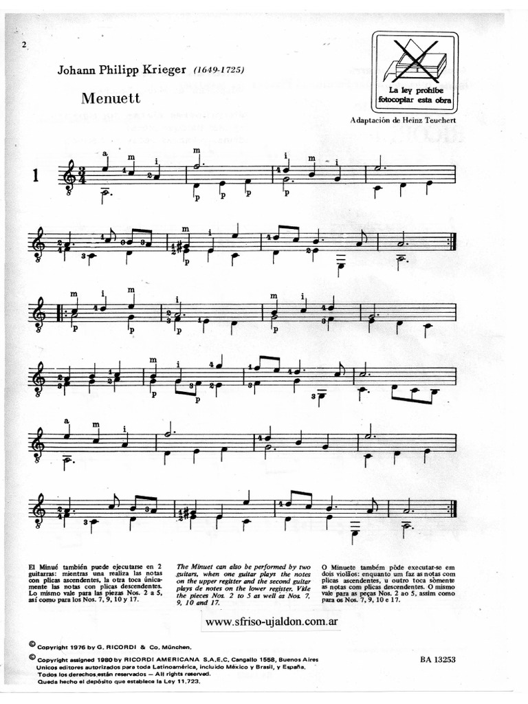 J.P. Krieger - Menuett | PDF