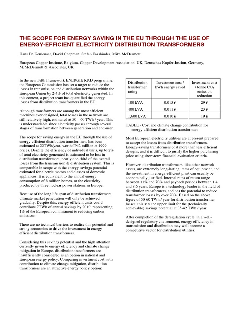 The Scope For Energy Saving in The Eu Through The Use of Energy ...