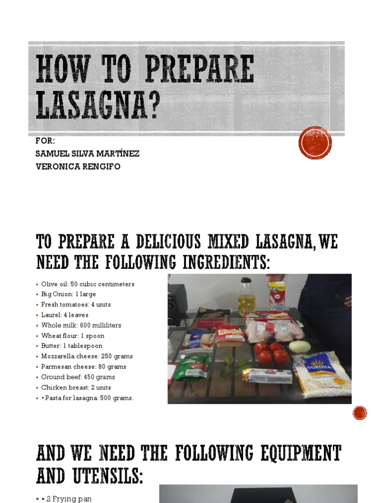 Lasagna Supreme Recipe Guide | PDF