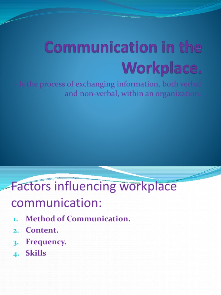 Communication in The Workplace | PDF