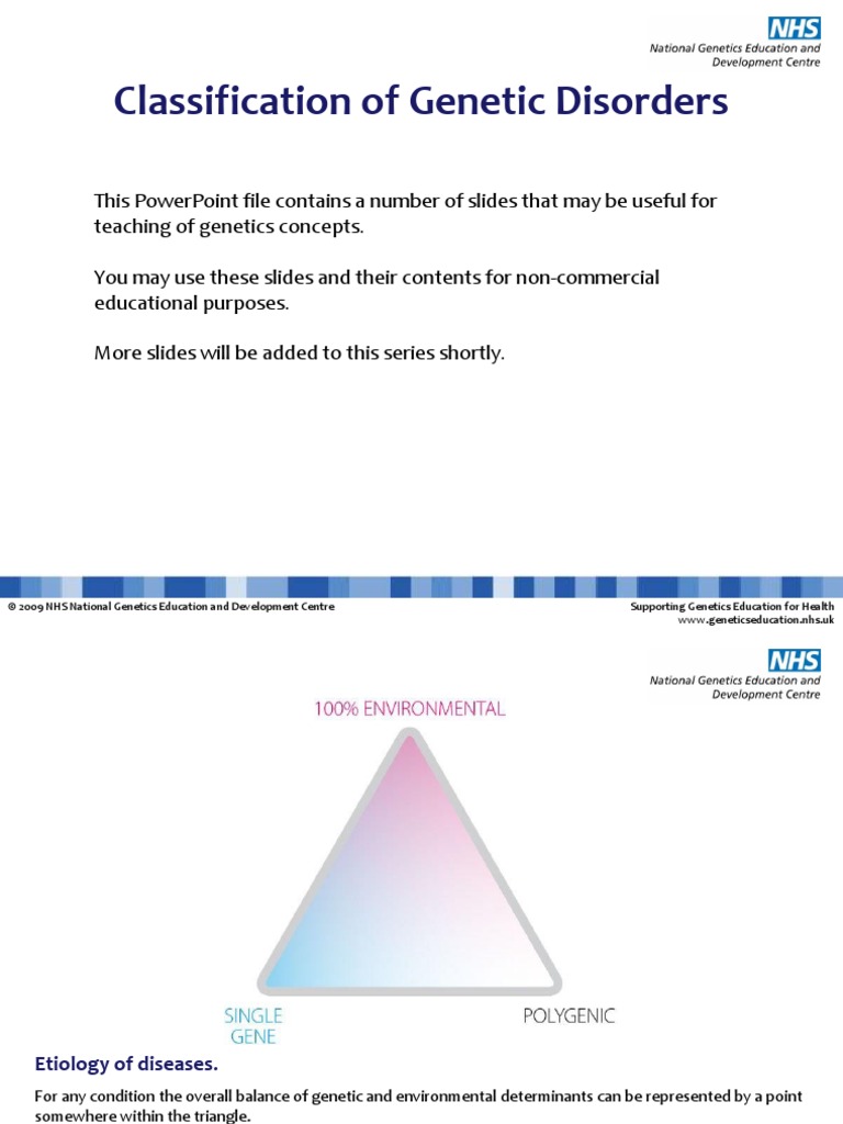 Classification of Genetic Disorders | PDF | Genetic Disorder | Dominance (Genetics)