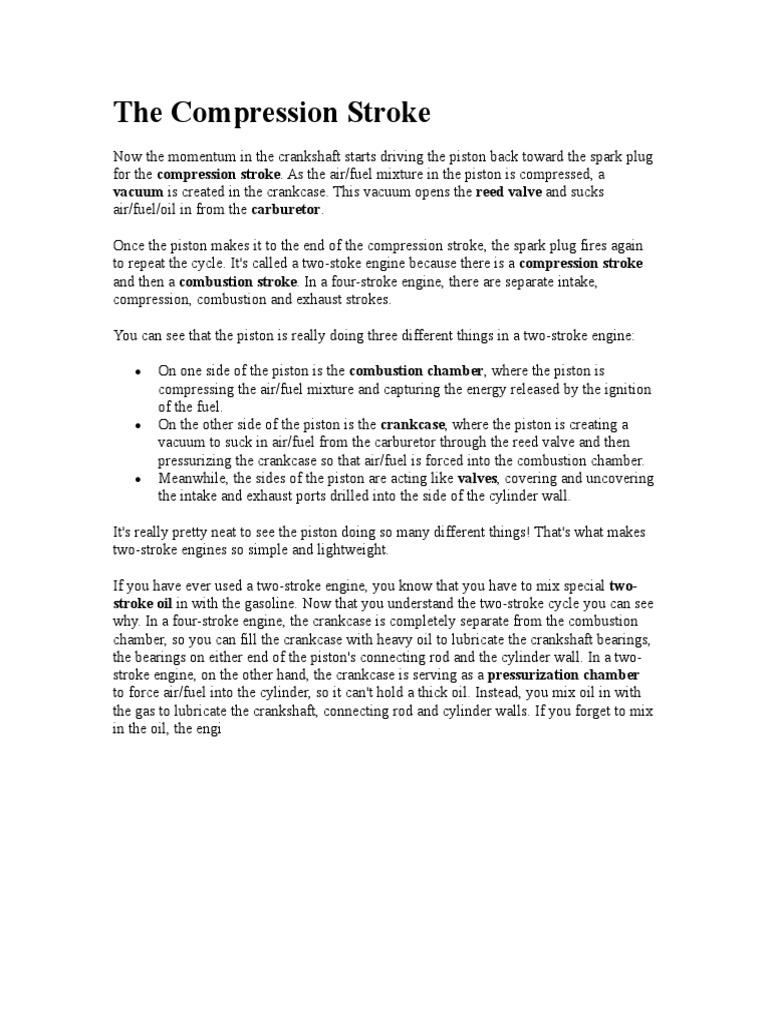 The Compression Stroke | PDF