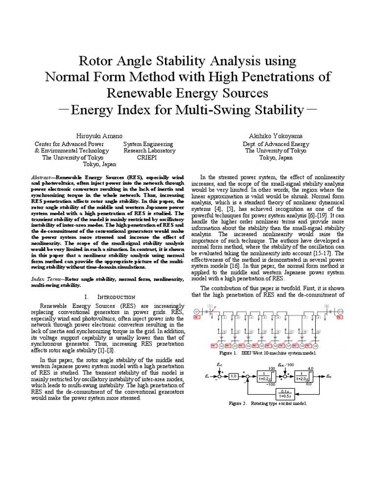 Rotor Angle Stability Analysis using Normal Form Method for High ...