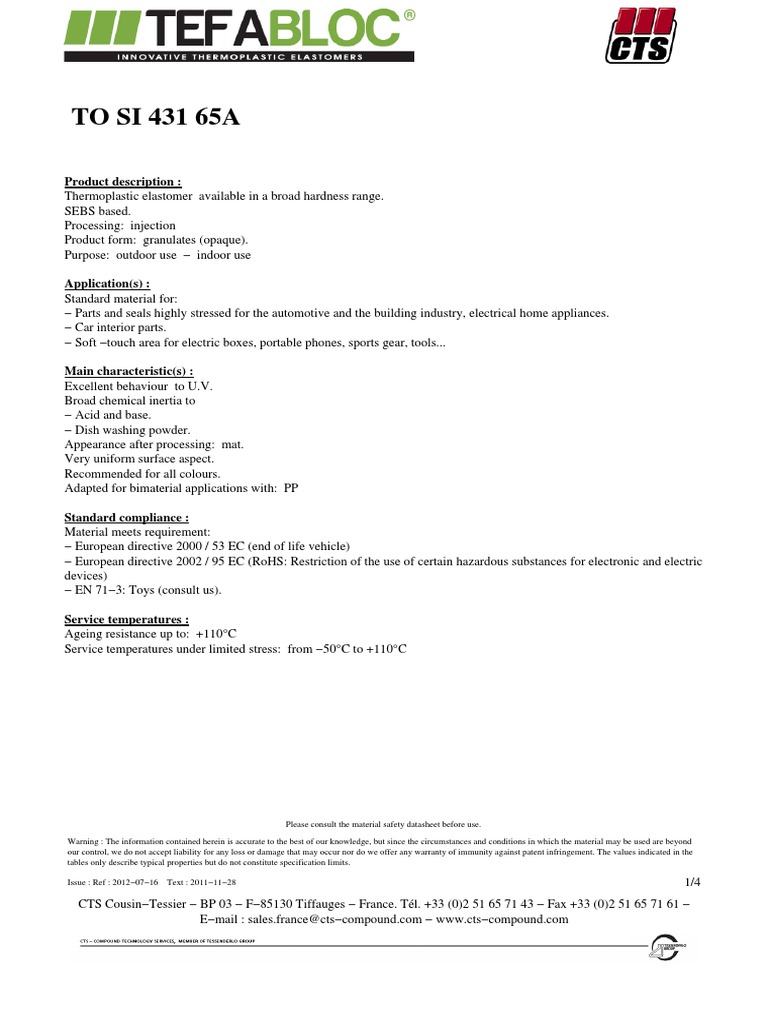 Tefabloc Tosi 431 65a PDF | PDF | Building Engineering | Materials