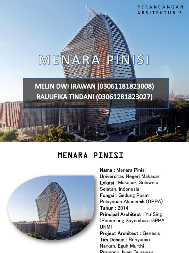 Arsitektur Menara Pinisi UNM Makassar | PDF | Seni