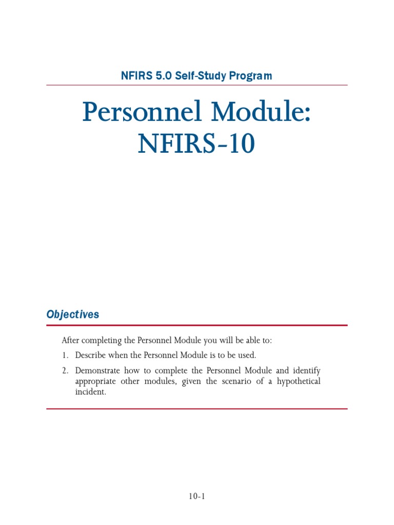 Nfirs Module 10 Personnel PDF | PDF | Computing | Business
