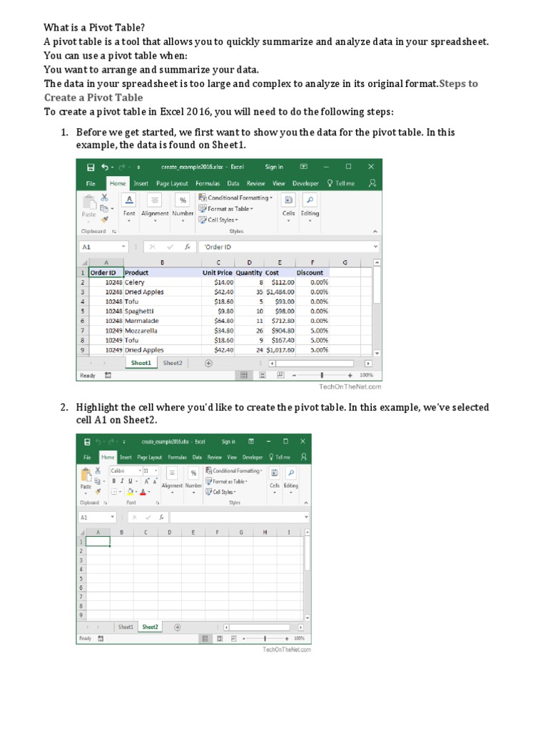 What Is A Pivot Table | PDF
