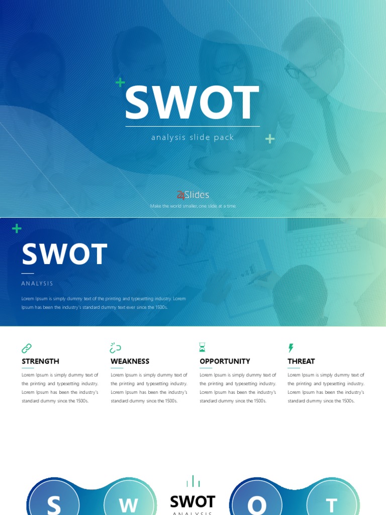 SWOT Analysis Slide Pack Highlighting Strengths, Weaknesses ...