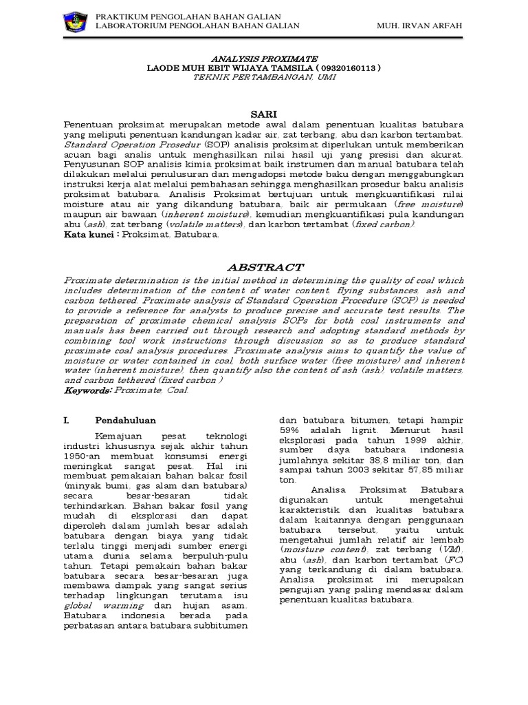 Analisis Proximate | PDF