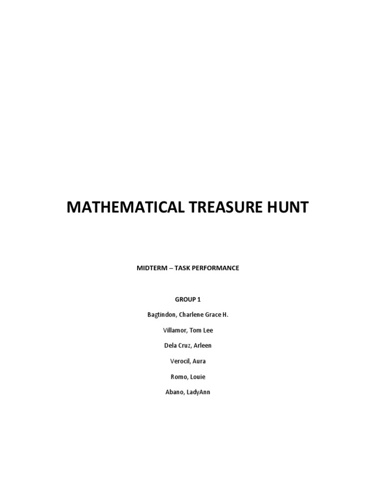 Mathematical Treasure Hunt | PDF | Equations | Mathematical Objects