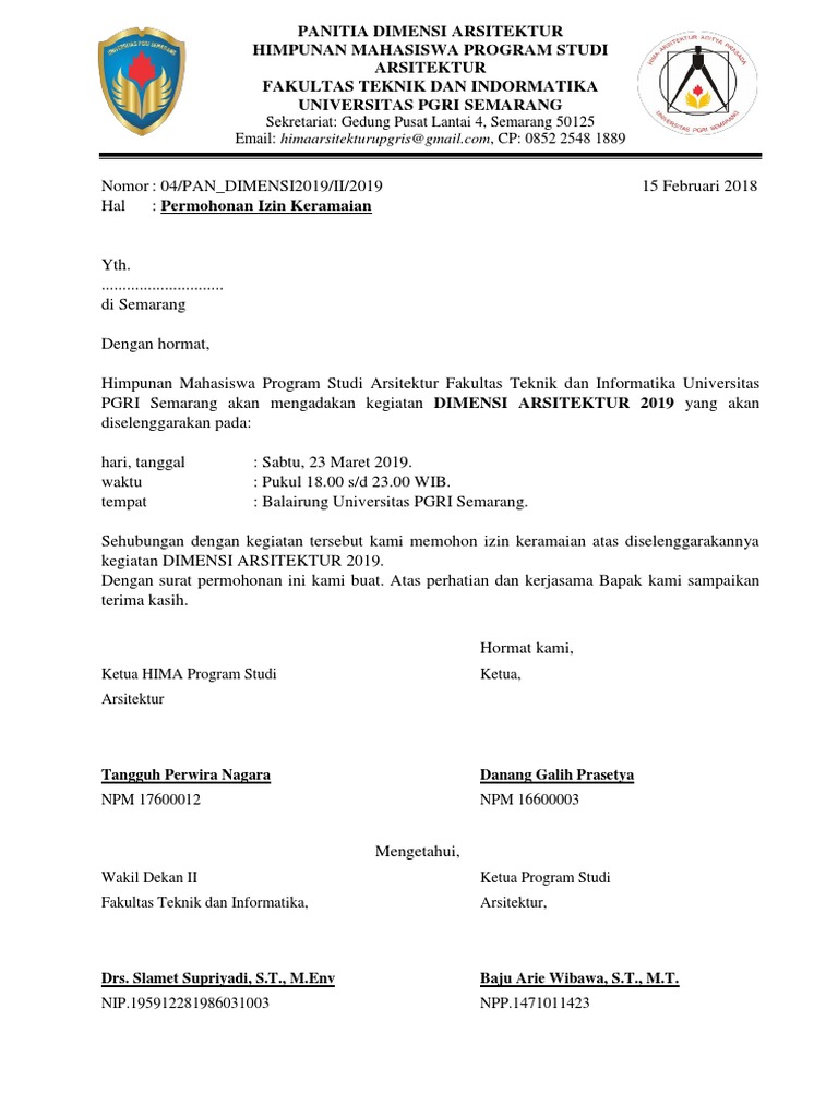 Surat Izin Keramaian | PDF Surat Izin Keramaian | PDF