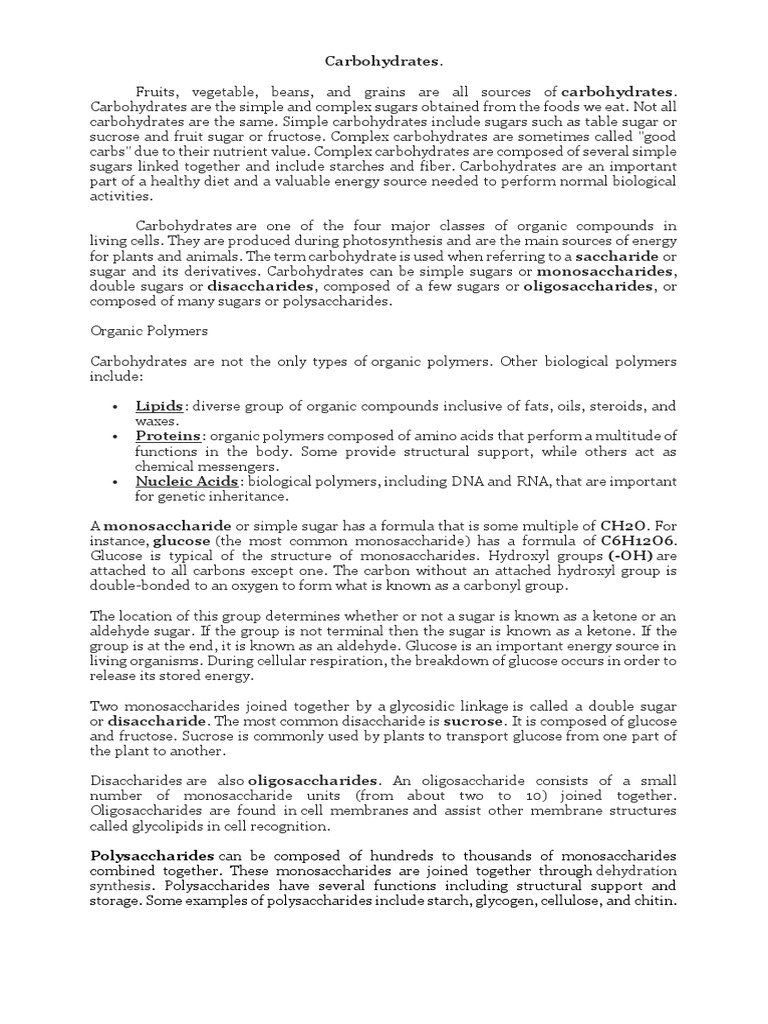 Gen Bio 1 Module Final BioMolecules | PDF | Nucleic Acids | Carbohydrates