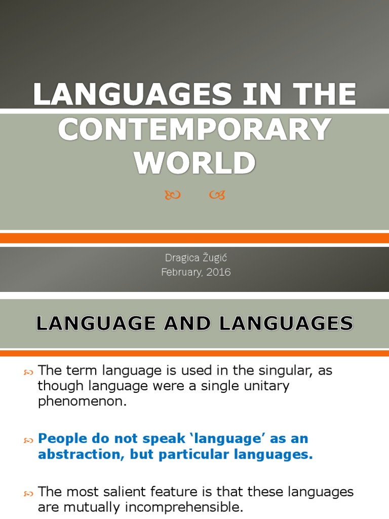 Languages in The Contemporary World | Download Free PDF | First ...