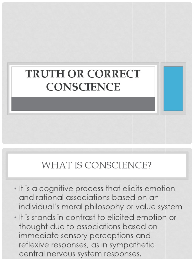 What is conscience? - Understanding truth, right, and wrong | PDF