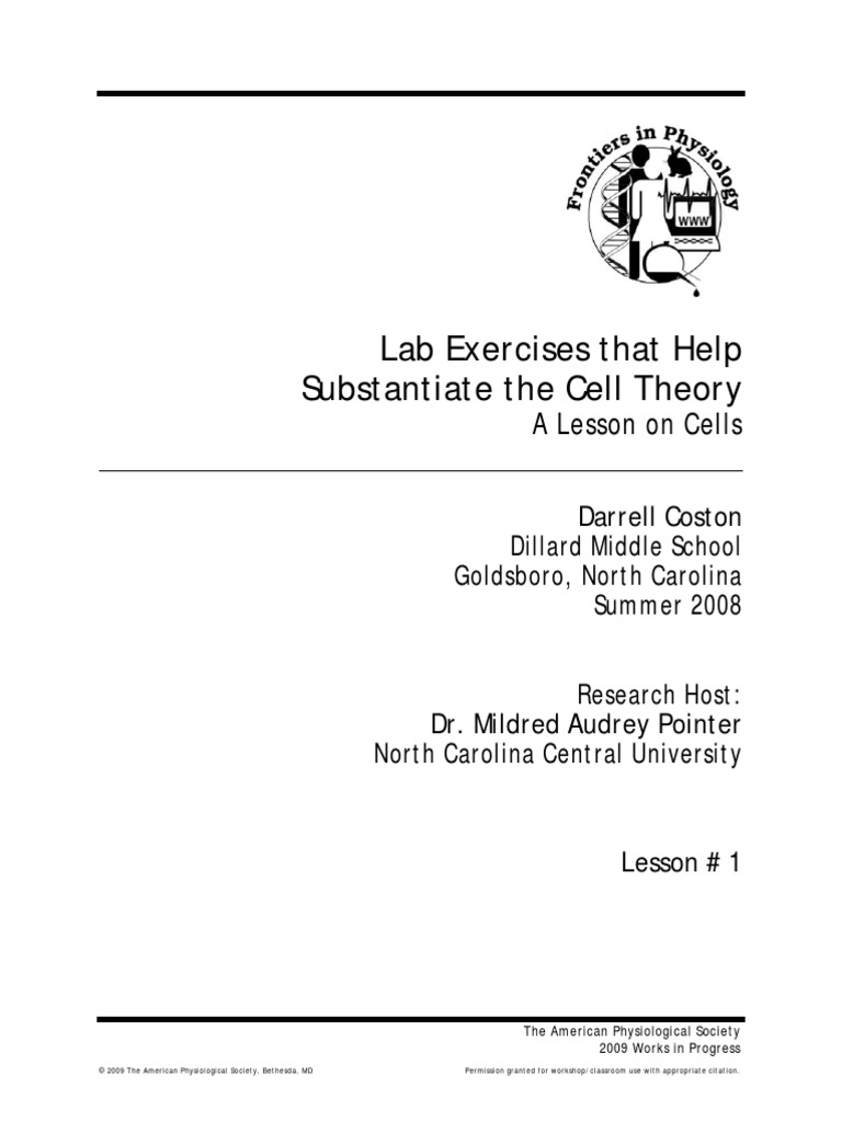 Lab Exercises That Help Substantiate The Cell Theory: A Lesson On Cells ...