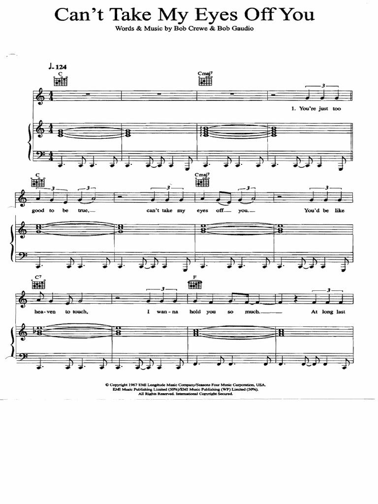 Can T Take My Eyes Off You PDF | PDF | Songs Written