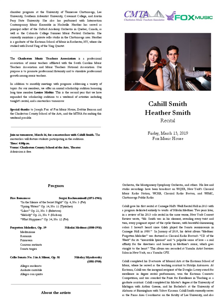 Recital Program Book | PDF | Classical Compositions | Classical Music