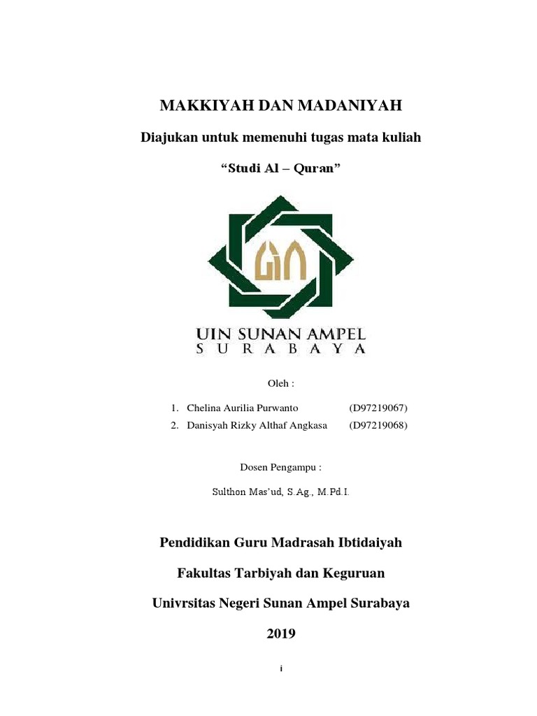 Makkiyah Dan Madaniyah | PDF | Agama & Spiritualitas