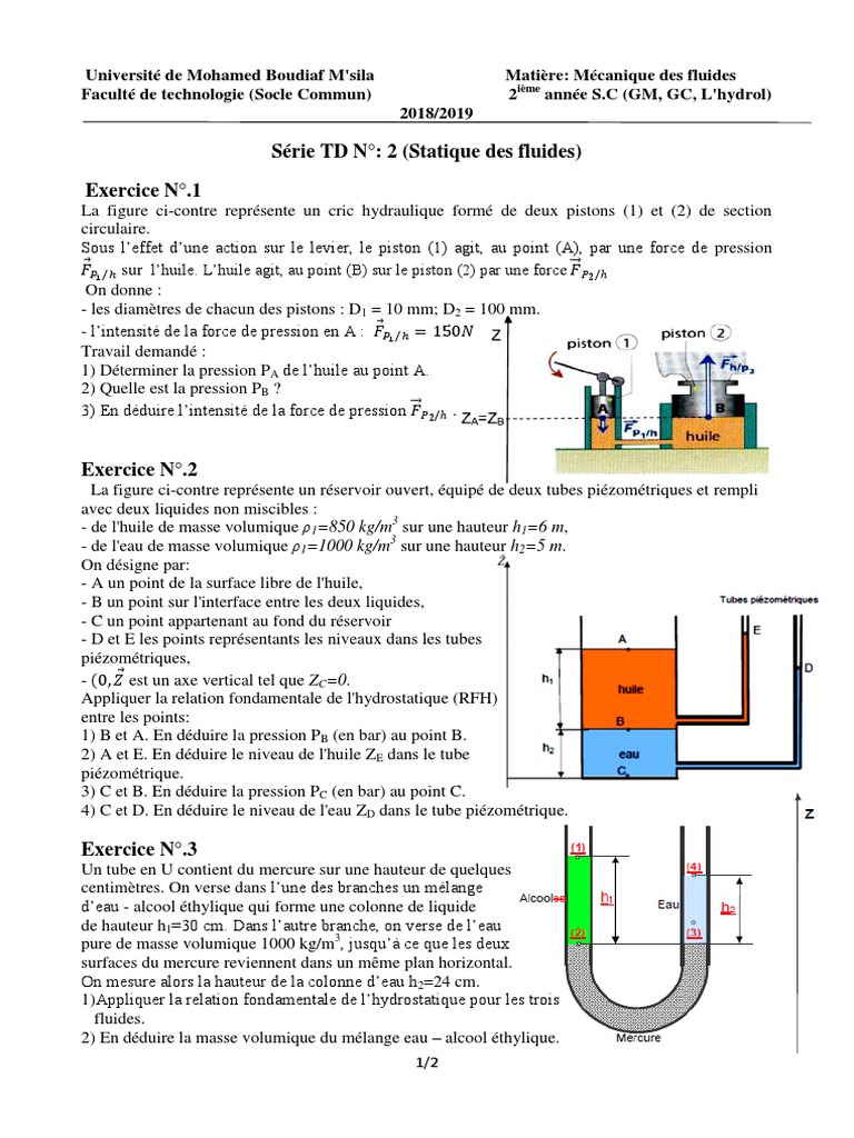 Série TD N°2 Mécanique Des PDF | Descargar gratis PDF | Accélération | Grandeur physique