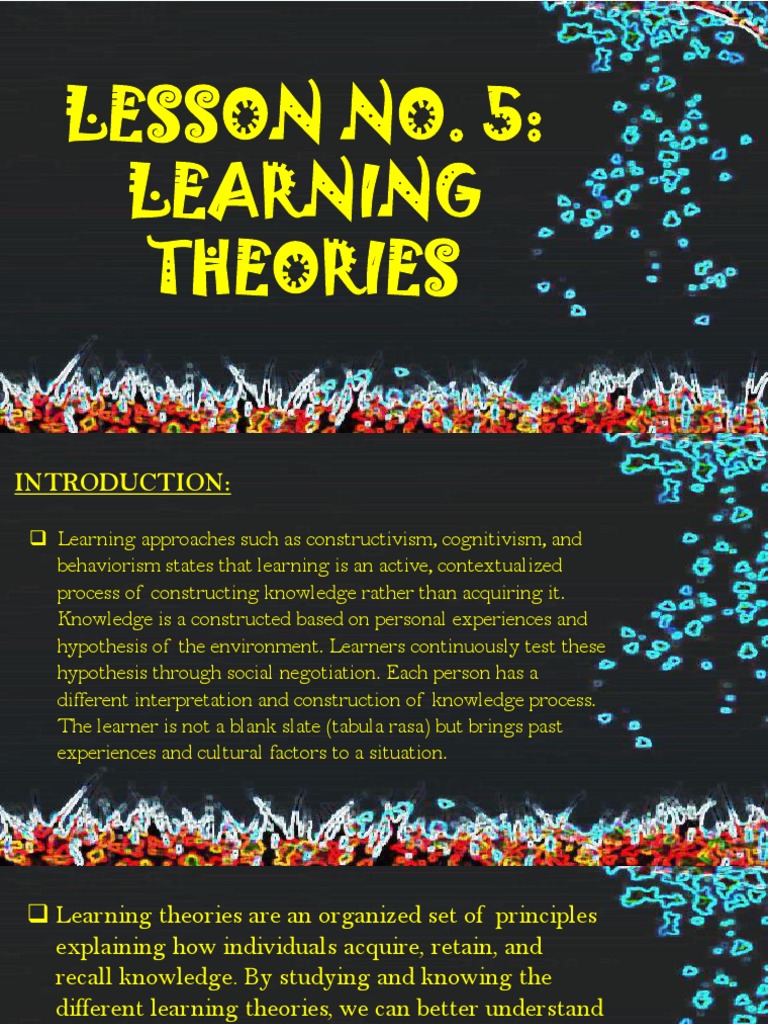 Lesson No. 5: Learning Theories | Download Free PDF | Constructivism ...