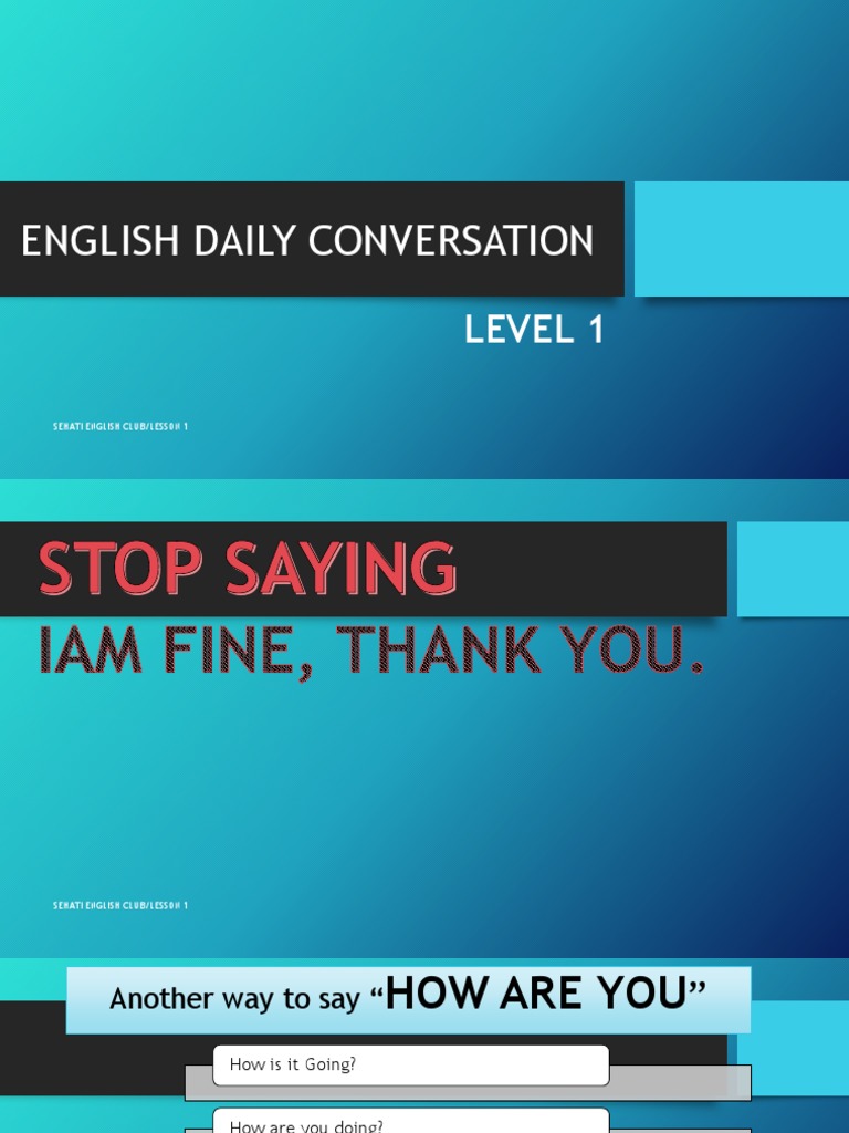 English Daily Conversation: Level 1 | PDF