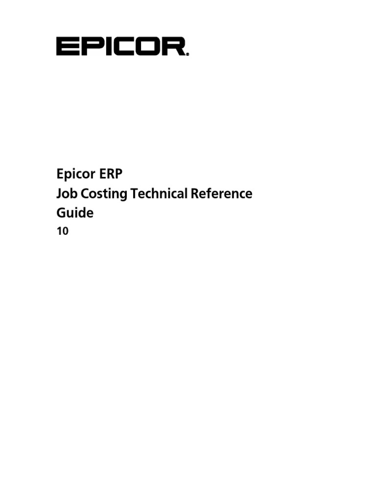 Job Costing Epicor | PDF | Trademark | Software