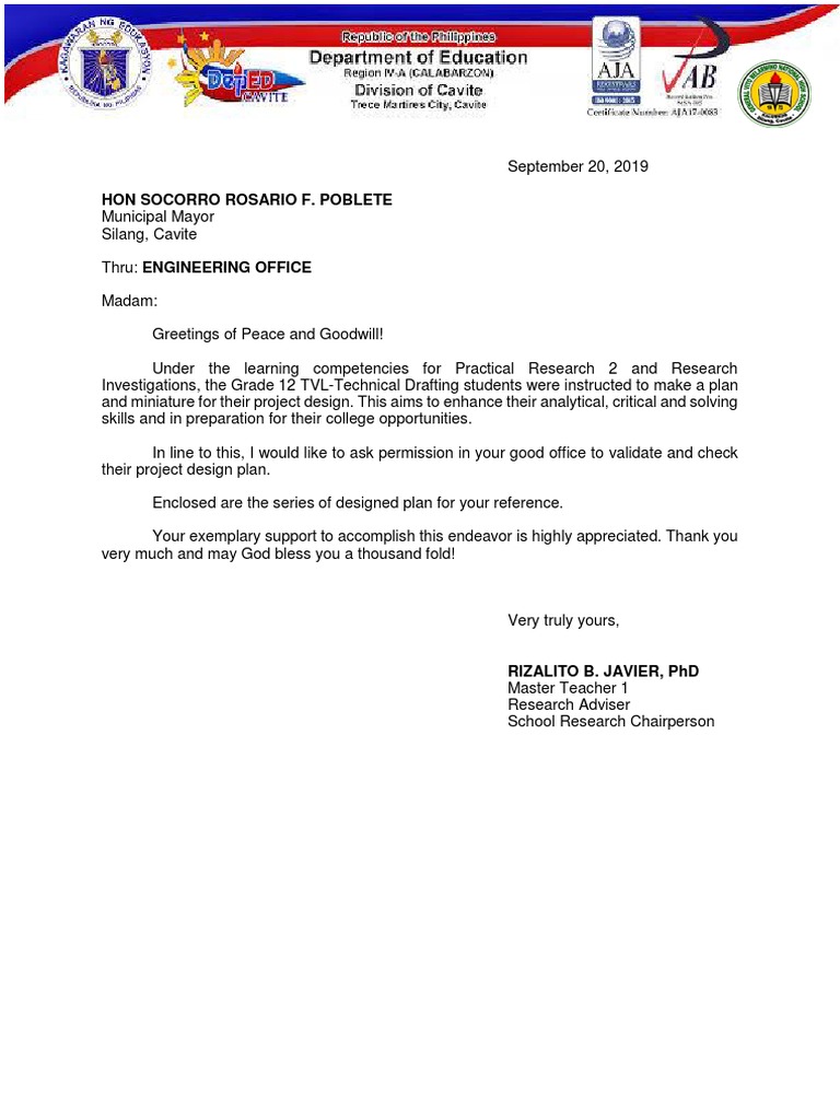 Letter To Engineering Office | PDF