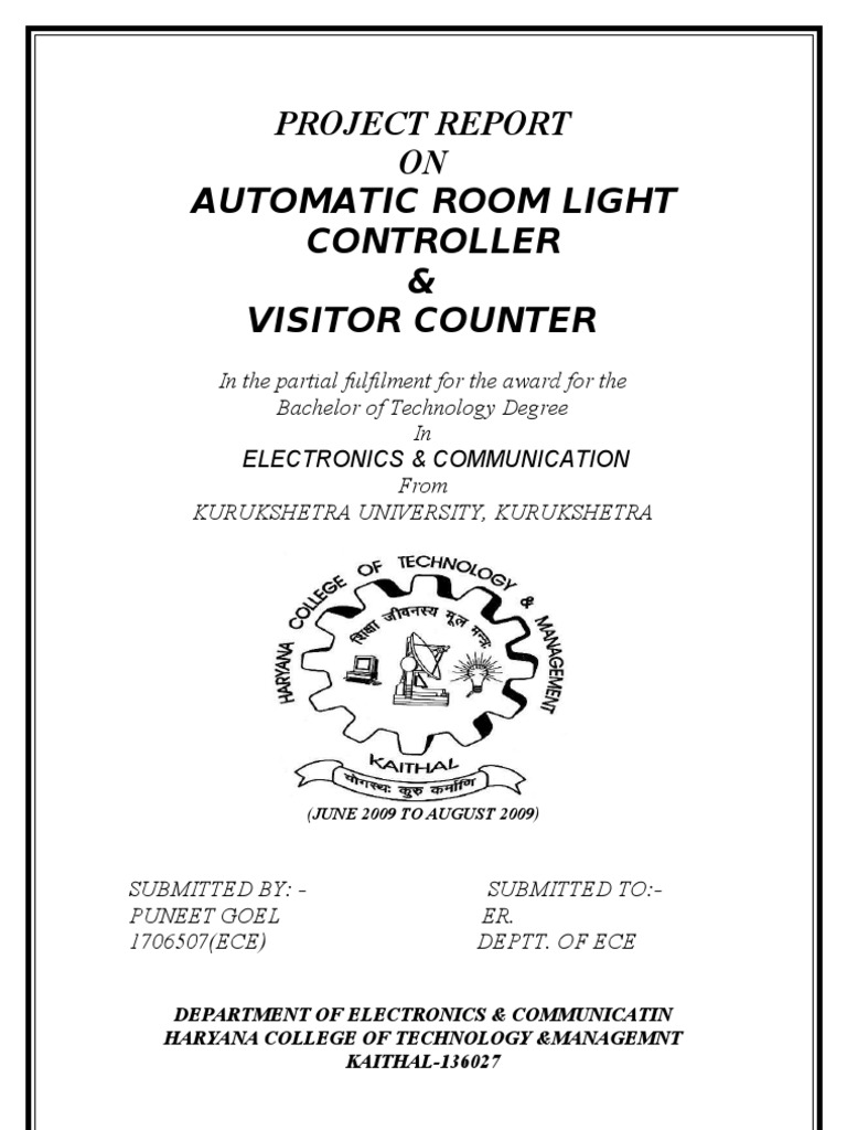 Automatic Room Light Controller | PDF | Embedded System | Microcontroller