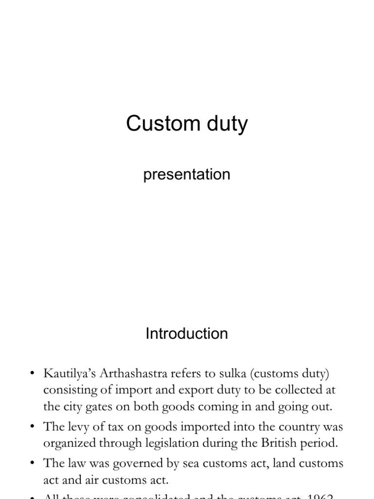Custom Duty | PDF | Dumping (Pricing Policy) | Trade