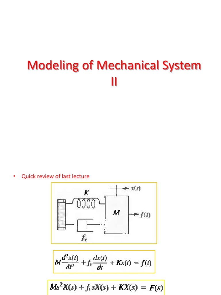 Modeling of Mechanical System II | PDF | Mathematical Physics ...