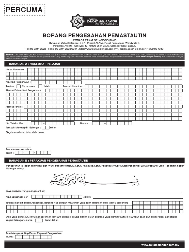 contoh surat pengesahan pemastautin selangor - IzabellataroBray