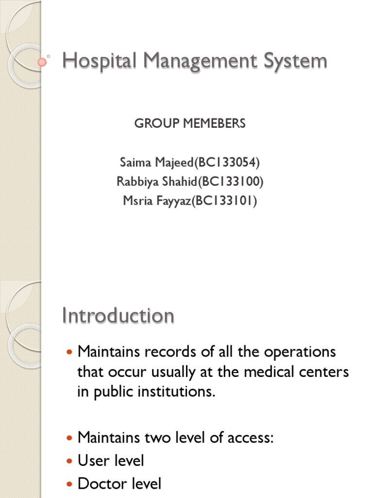 Hospital Management System | PDF | Use Case | Hospital