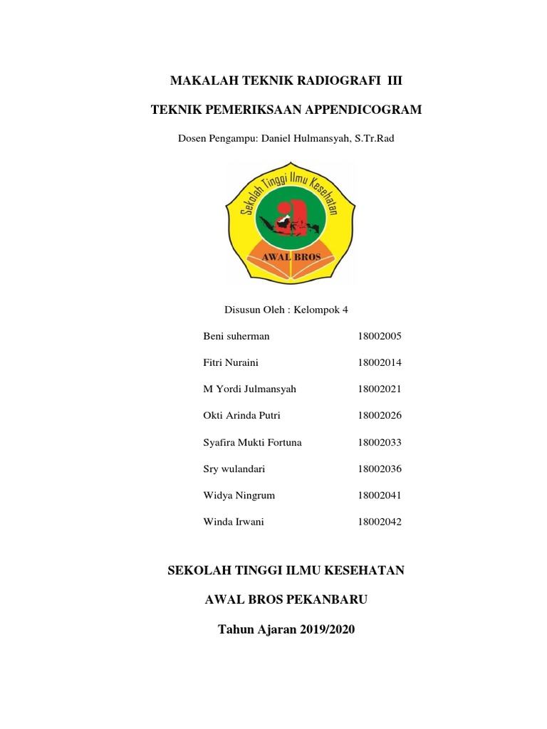 Teknik Pemeriksaan Appendicogram Radiologi | PDF