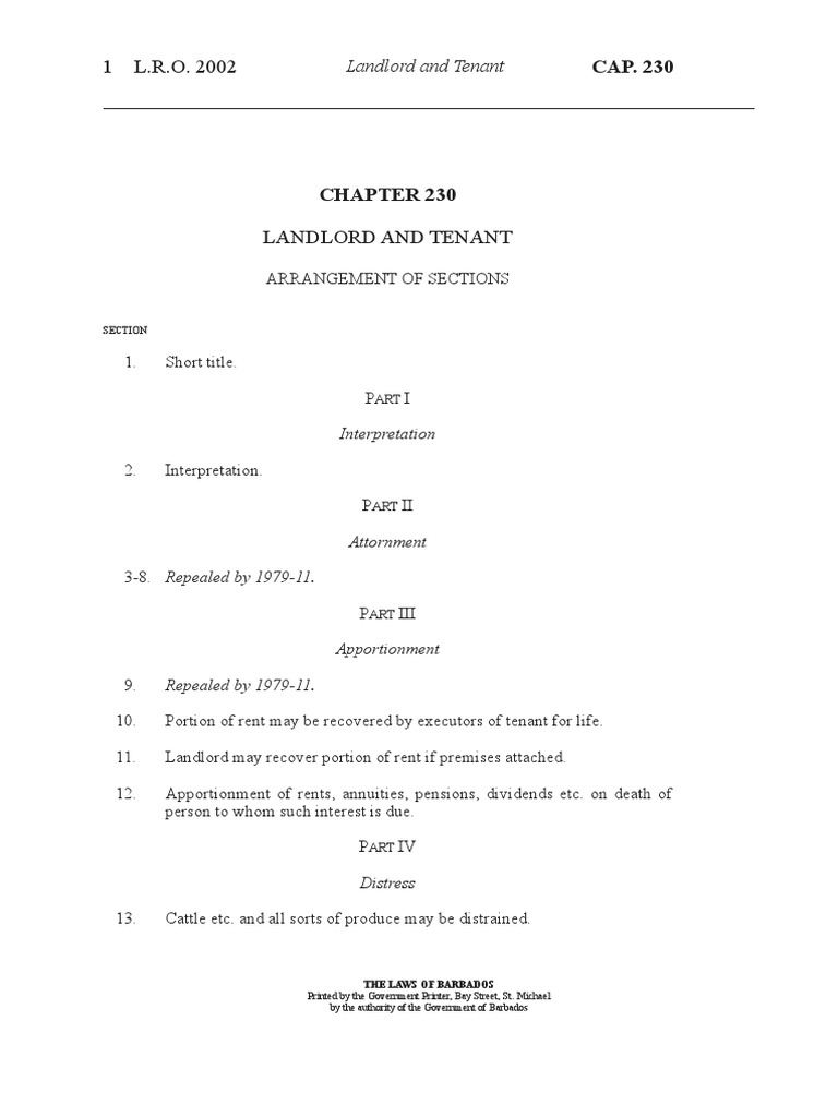 Landlord and Tenant Cap 230 | PDF | Leasehold Estate | Landlord