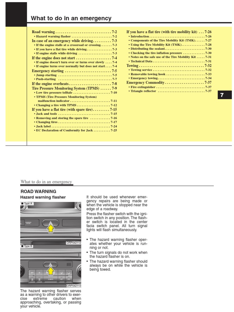 What To Do in An Emergency | PDF | Tire | Vehicle Technology