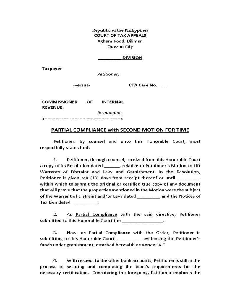 Template. Partial Compliance. | PDF