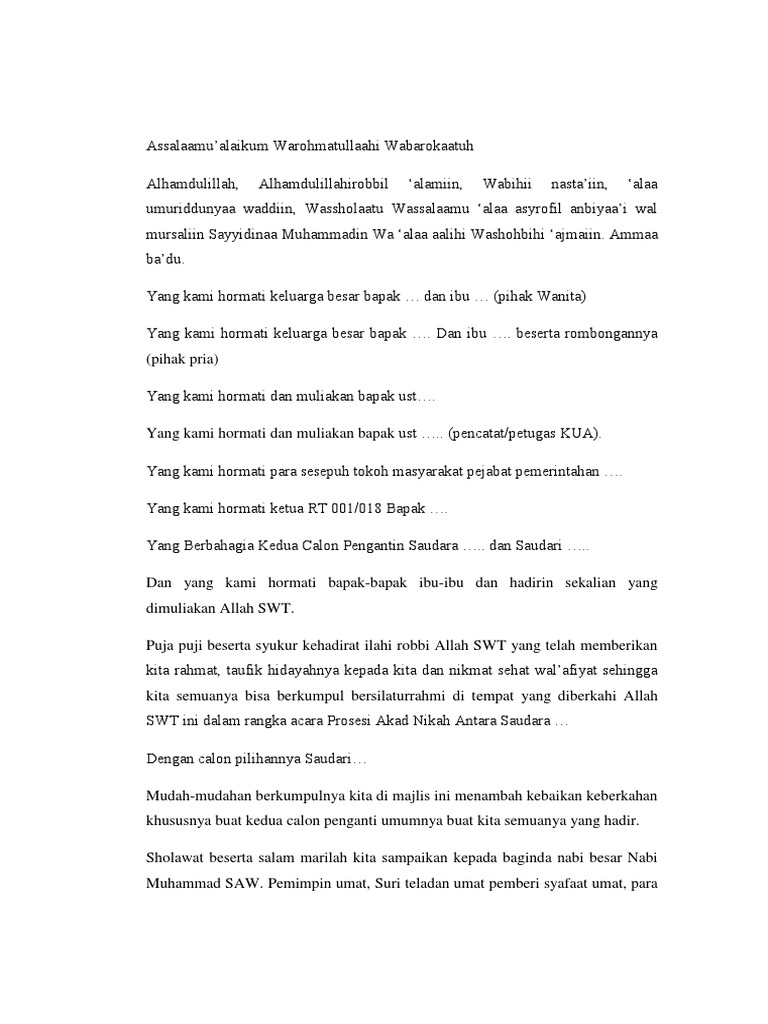 Sambutan Acara Pernikahan-3 | PDF