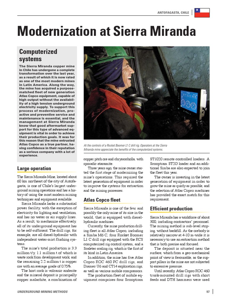 Modernization of Sierra Miranda Mine | PDF | Mining | Drilling Rig