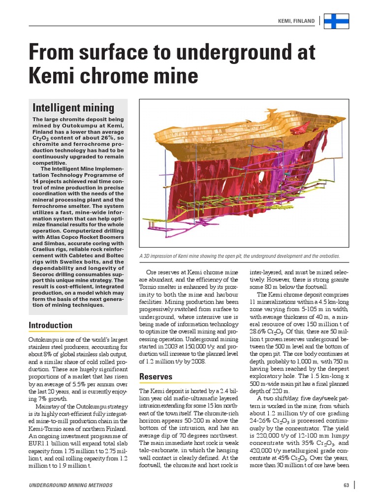 Kemi Mine's Advanced Techniques | PDF | Drilling Rig | Economic Geology