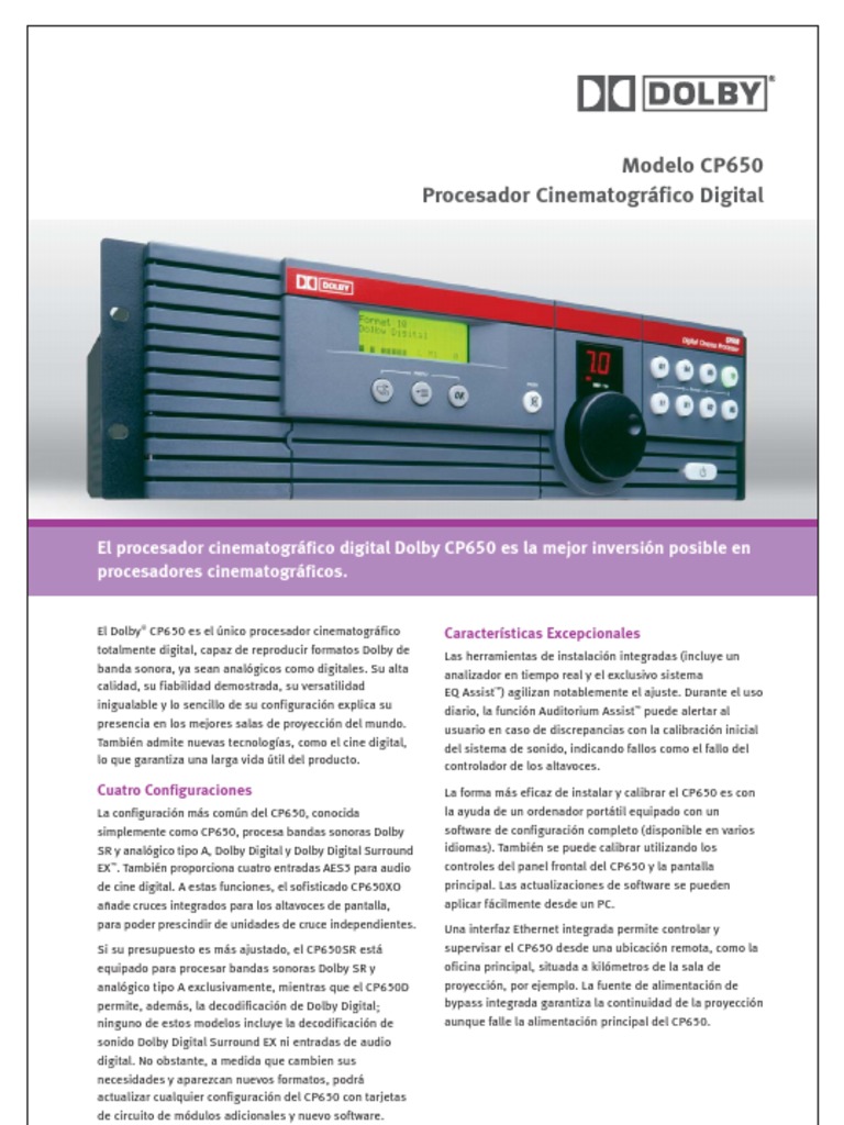 Dolby Cp650 | PDF | Micrófono | Altoparlante