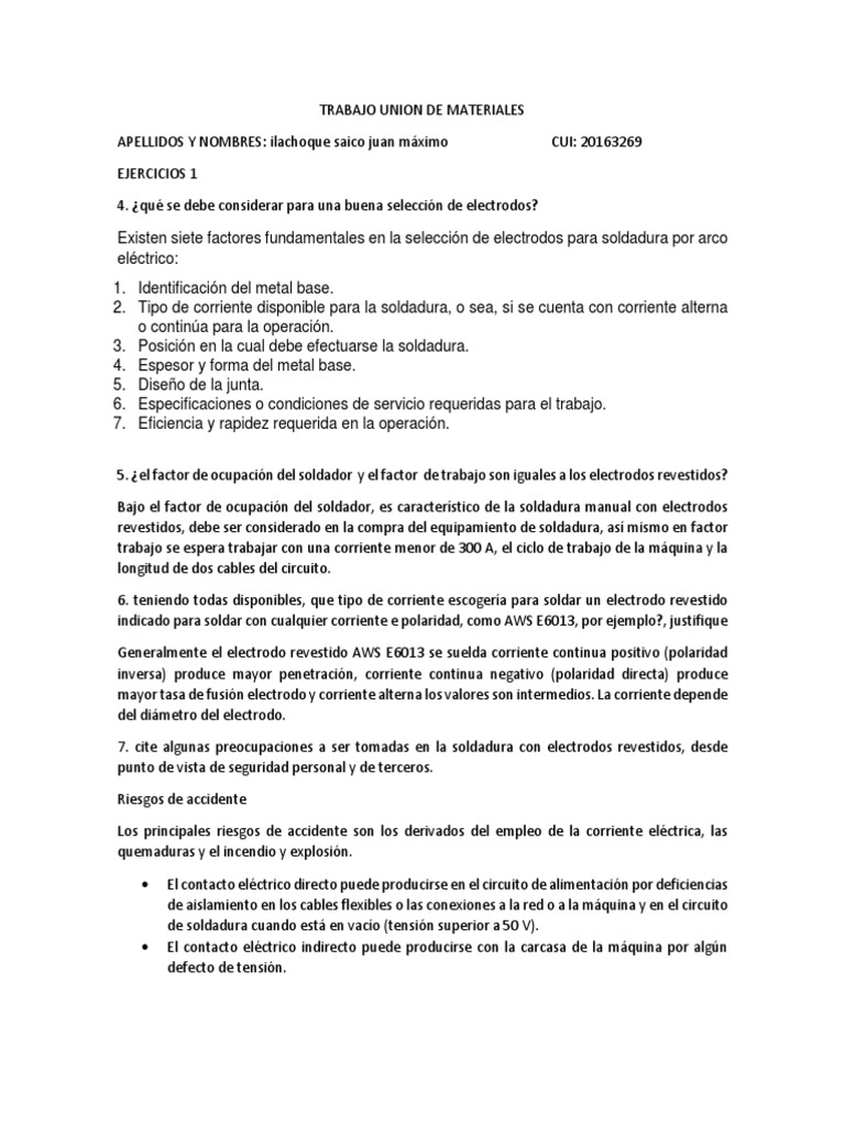 Trabajo Union de Materiales Hoy | PDF | Soldadura | Construcción