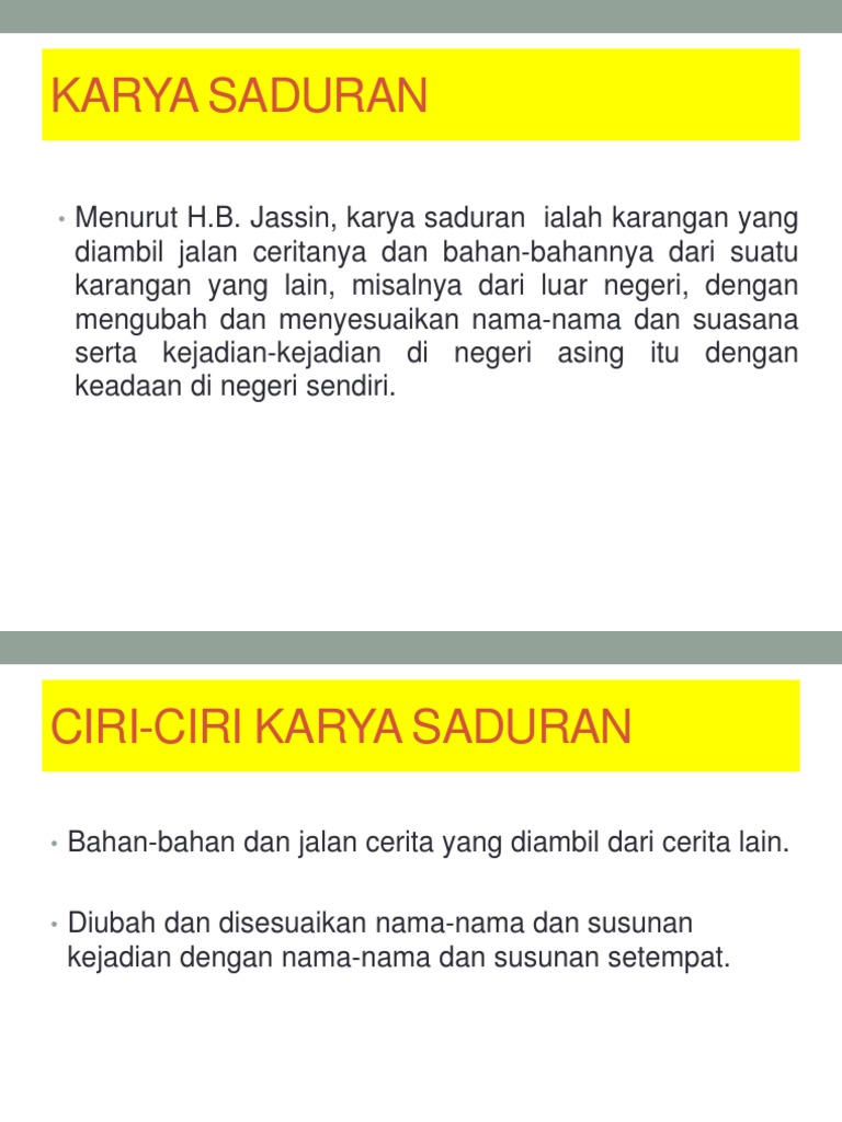 MENGURAI KARYA SADURAN DAN CIRI-CIRINYA | PDF