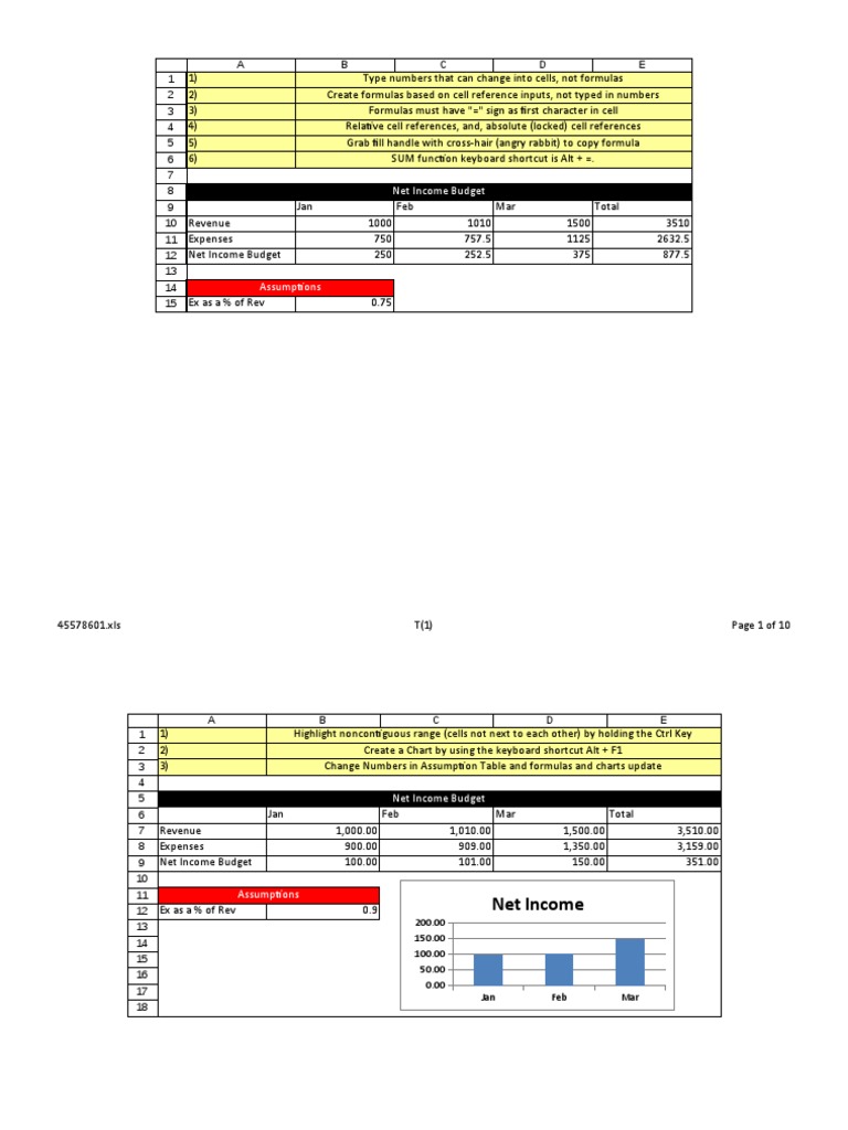 Creating Formulas and Charts from Sample Sales Data | PDF | Computer ...