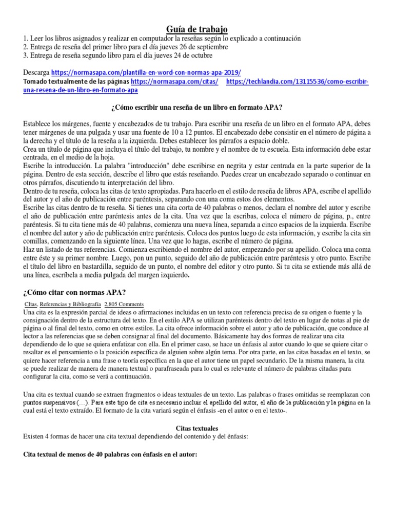 Resena Literaria Norma Apa | PDF | Estilo apa | Comillas